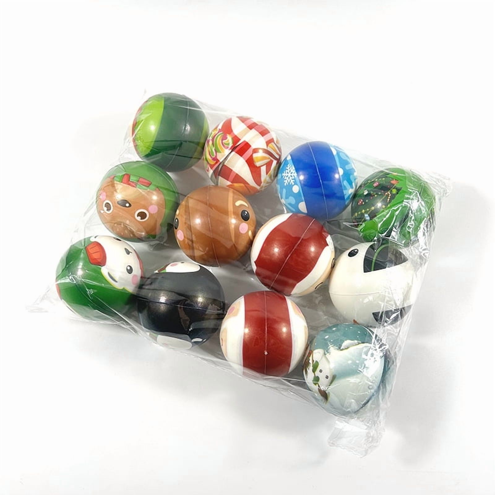 12-Pack Christmas Stress Relief Balls - 63cm Festive Sponge Squeeze ...