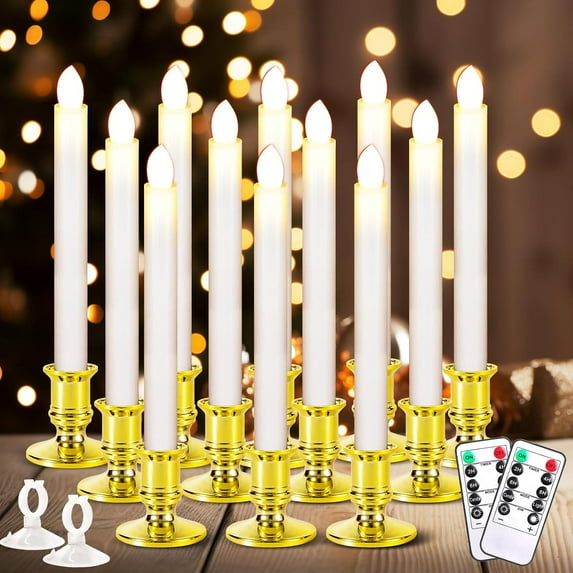 12 Pack Christmas Window Candles Battery Operated Window Candles with ...