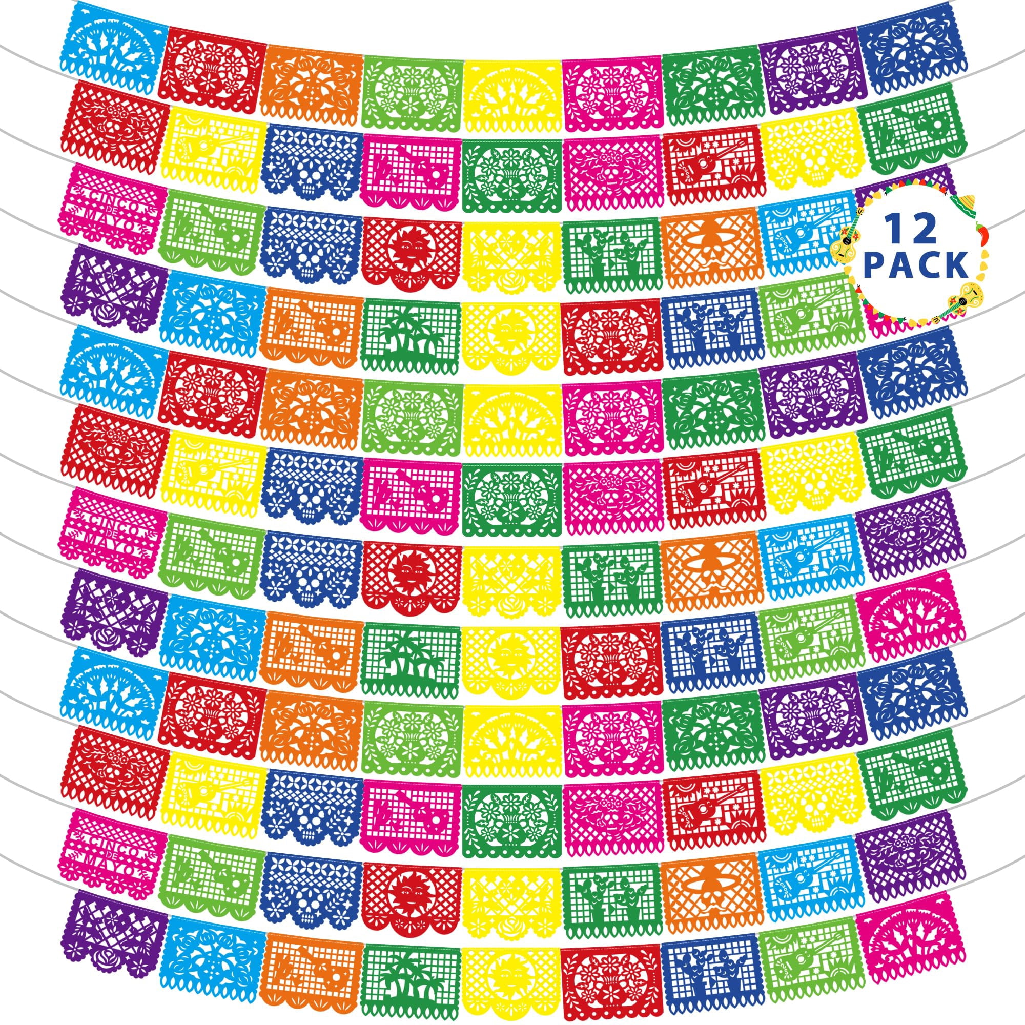 12 Pack Cinco De Mayo Banner, 216 FT Banner Mexican Party Decorations ...