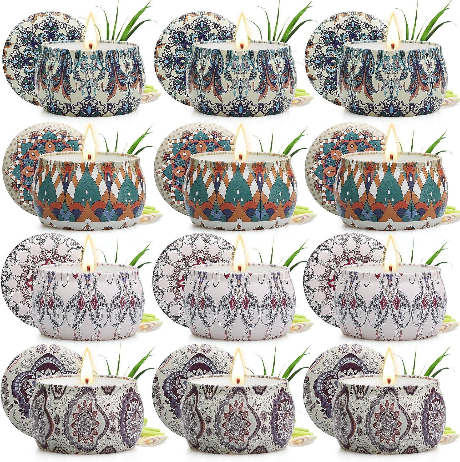 12 Pack Citronella Candles Outdoor, Natural Scented Candles for Patio ...