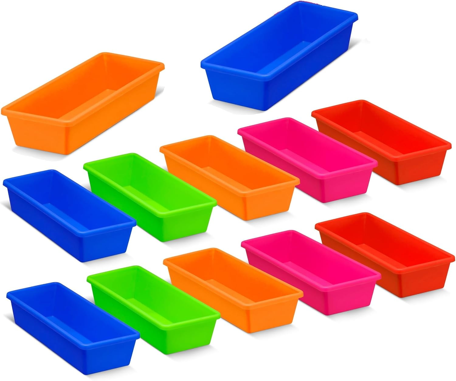 12 - Pack Classroom Pencil Bins, Desk Organizer Basket, Plastic Office ...