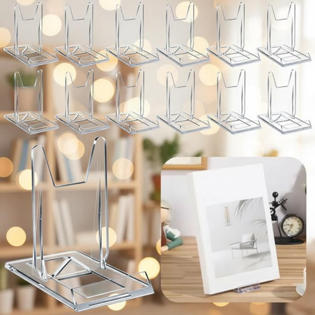 12 Pack Clear Acrylic Book Stands, Adjustable Display Easels for Comic ...
