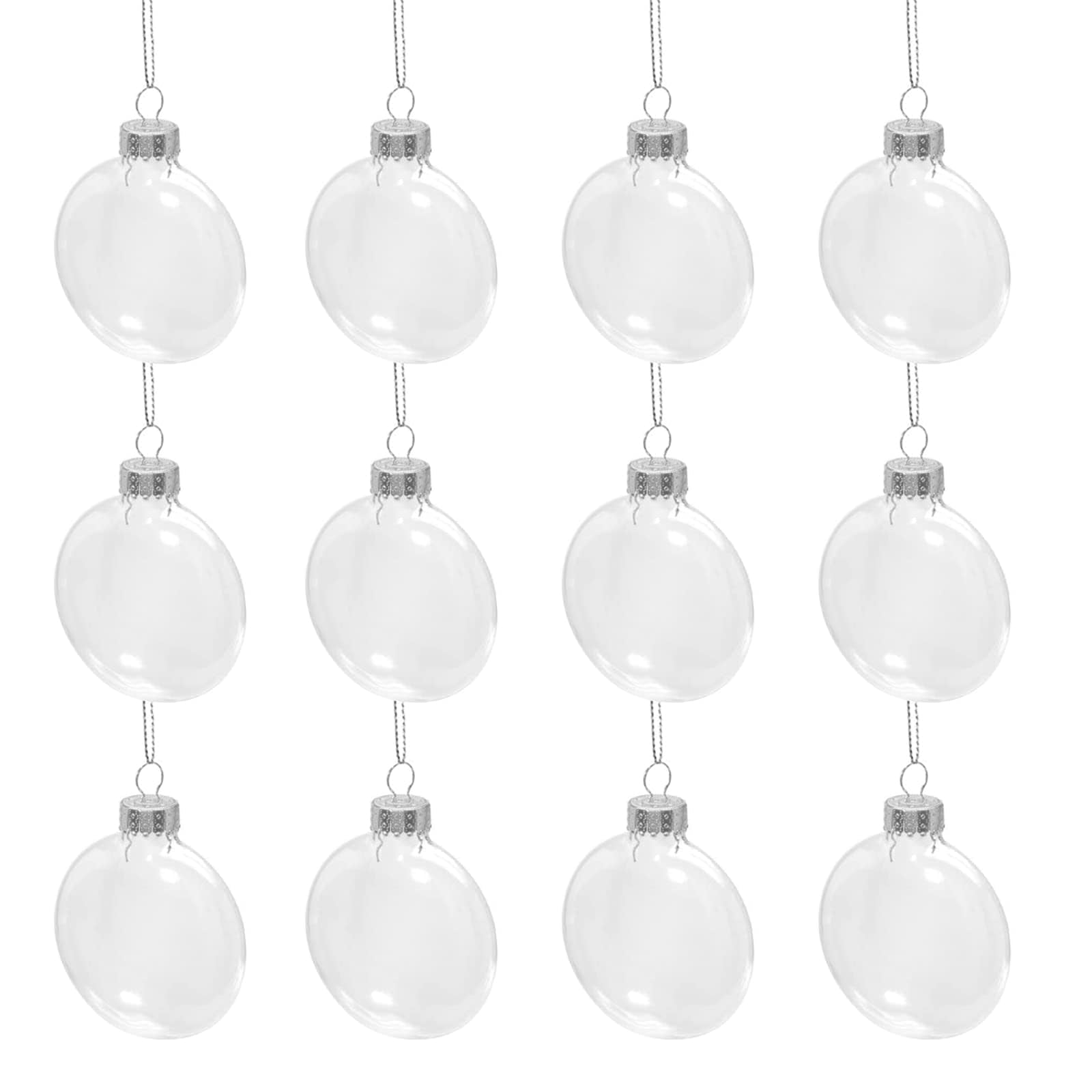 12 Pack Clear Fillable Ornaments Balls, 3.15 Inch DIY Clear Plastic ...