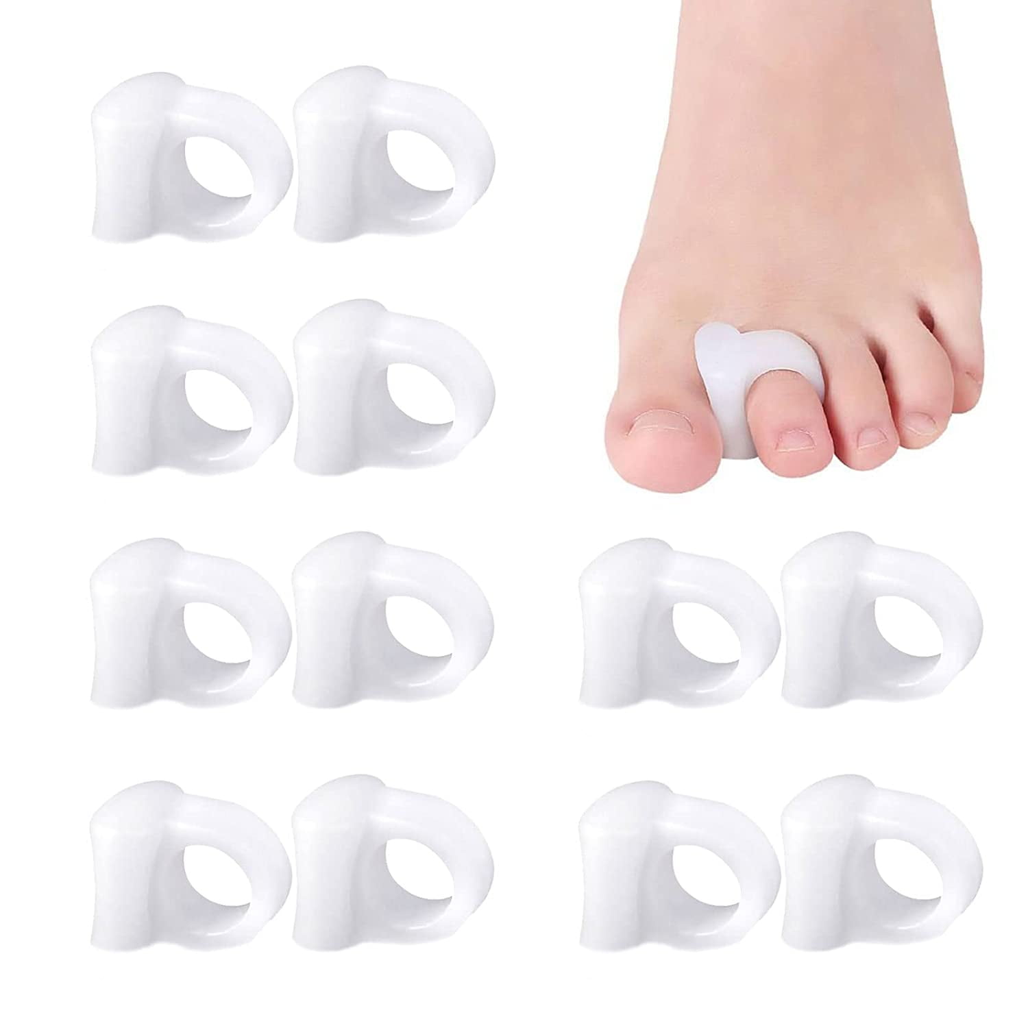 12 Pack Clear Gel Hammer Toe Straighteners, Pinky Toe Spacers, Gel Toe ...