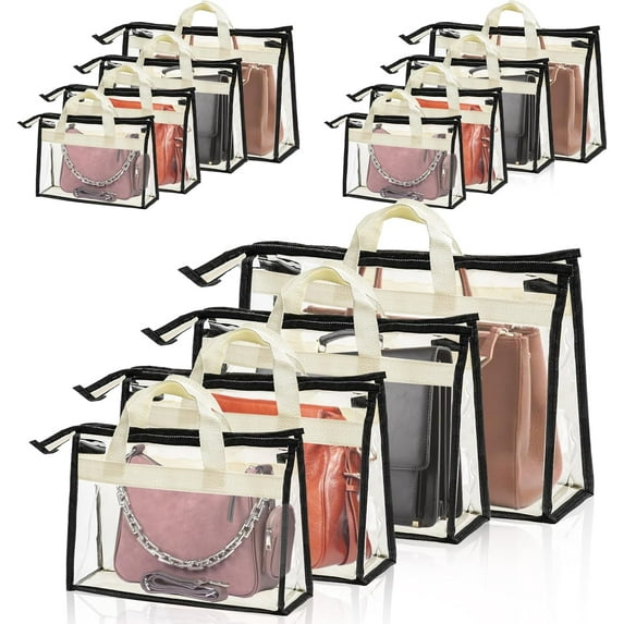 12 Pack Clear Handbag Storage Organizer, Dust Bags for Handbags ...