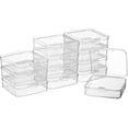12 Pack Clear Plastic Beads Storage Containers Box with Hinged Lid for ...