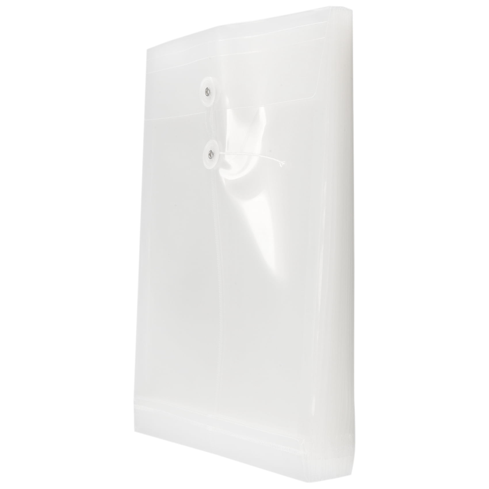 12 Pack Clear Plastic Envelopes Poly Expandable Files Document Folders with Button & String Tie ...