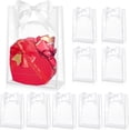 12 Pack Clear Plastic Gift Bags with Handles, Reusable Party Favor ...