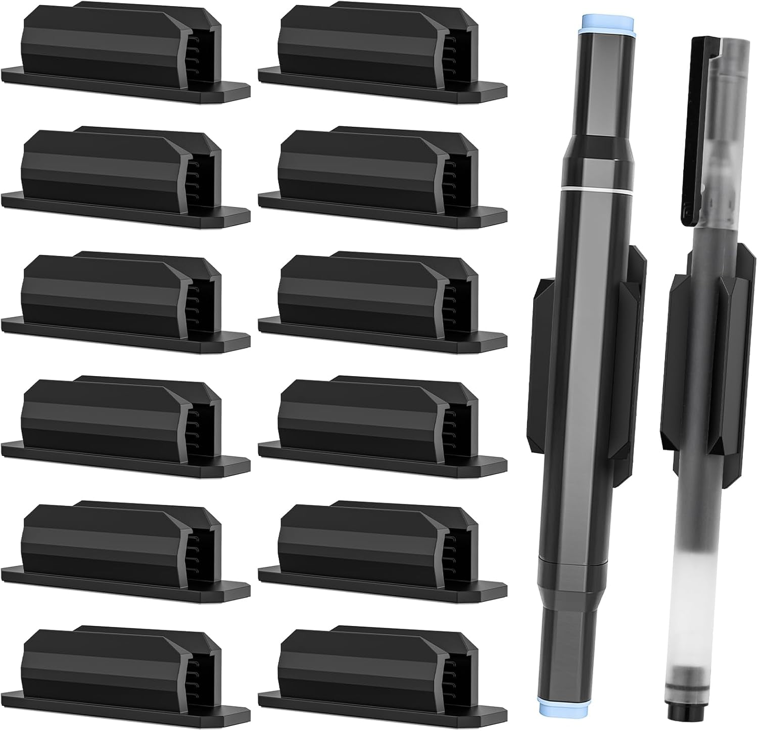 12-Pack Clipboard Pen Holder Attachment Stick On Pen Holder Sticky Pen ...