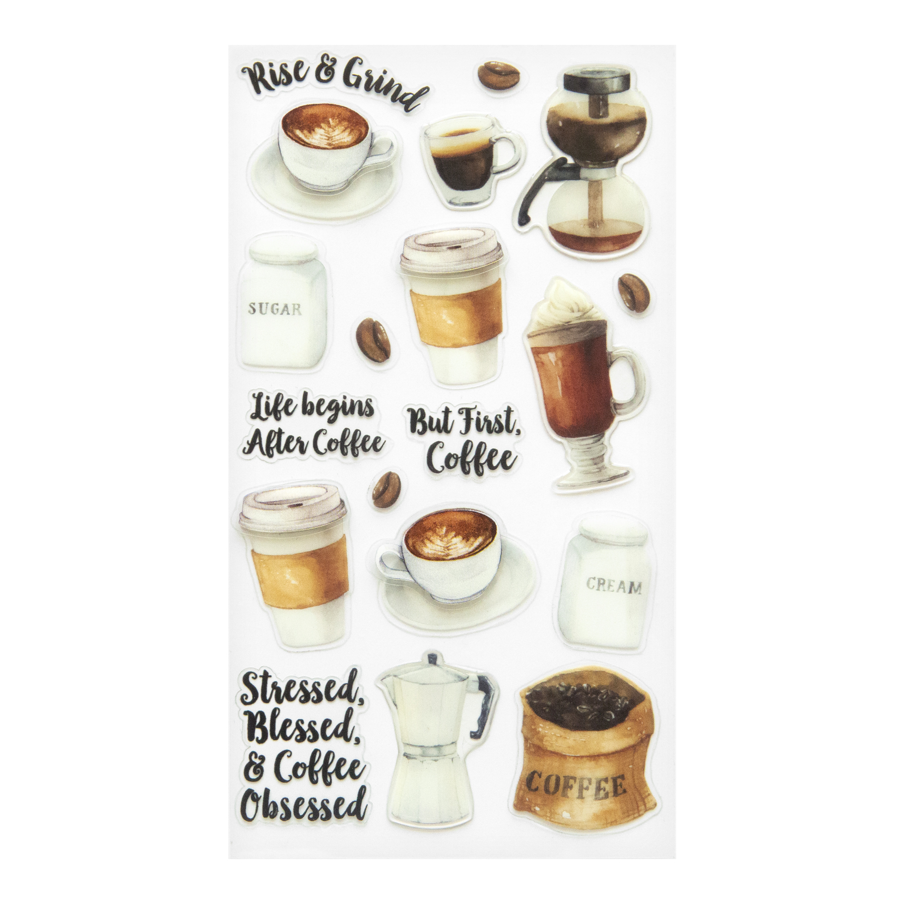 12 Pack: Coffee Themed Stickers by Recollections™ - Walmart.com