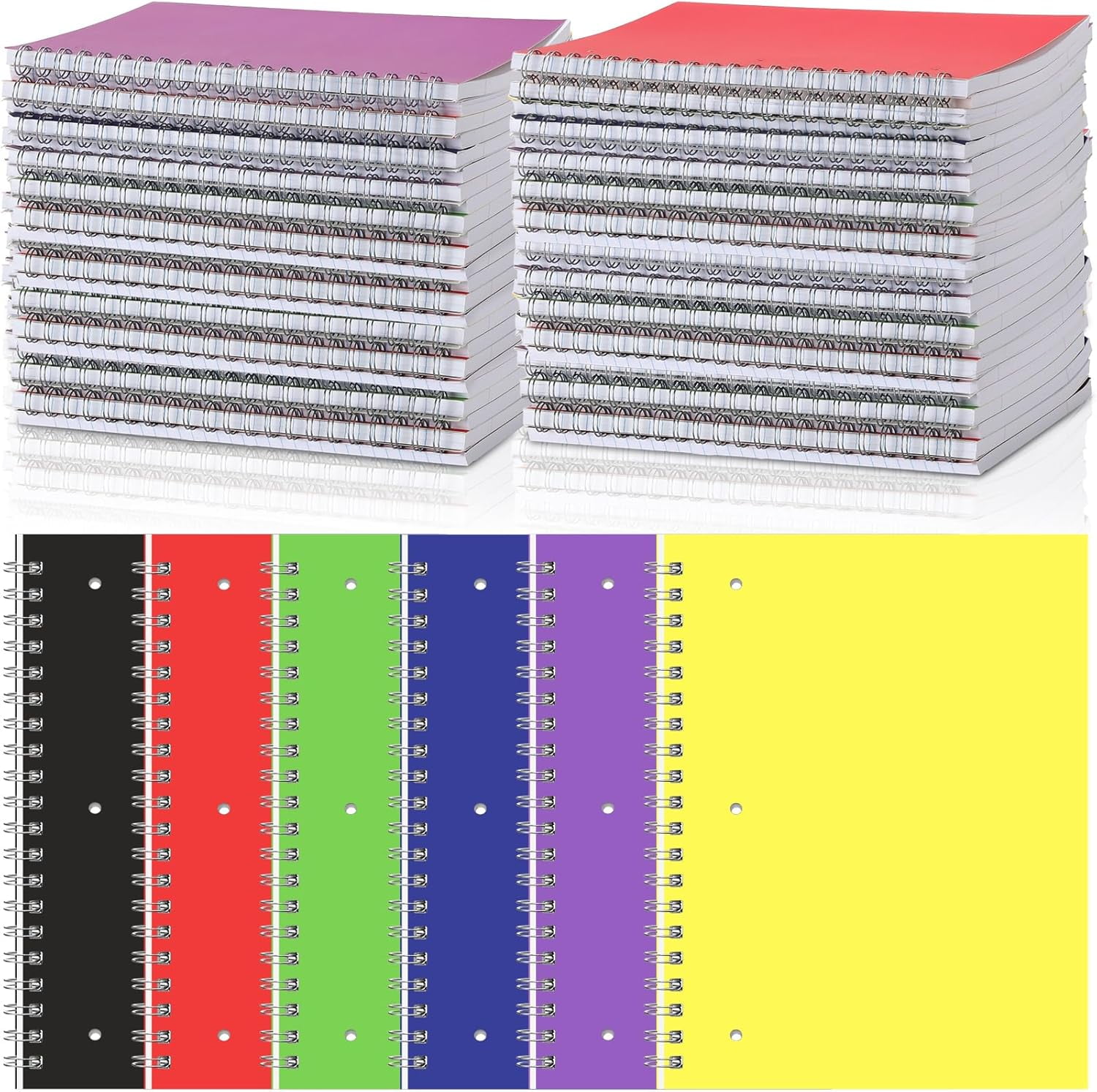 12 Pack College Ruled Spiral Notebook 8.5 x 11 Inch 200 Pages Lined ...