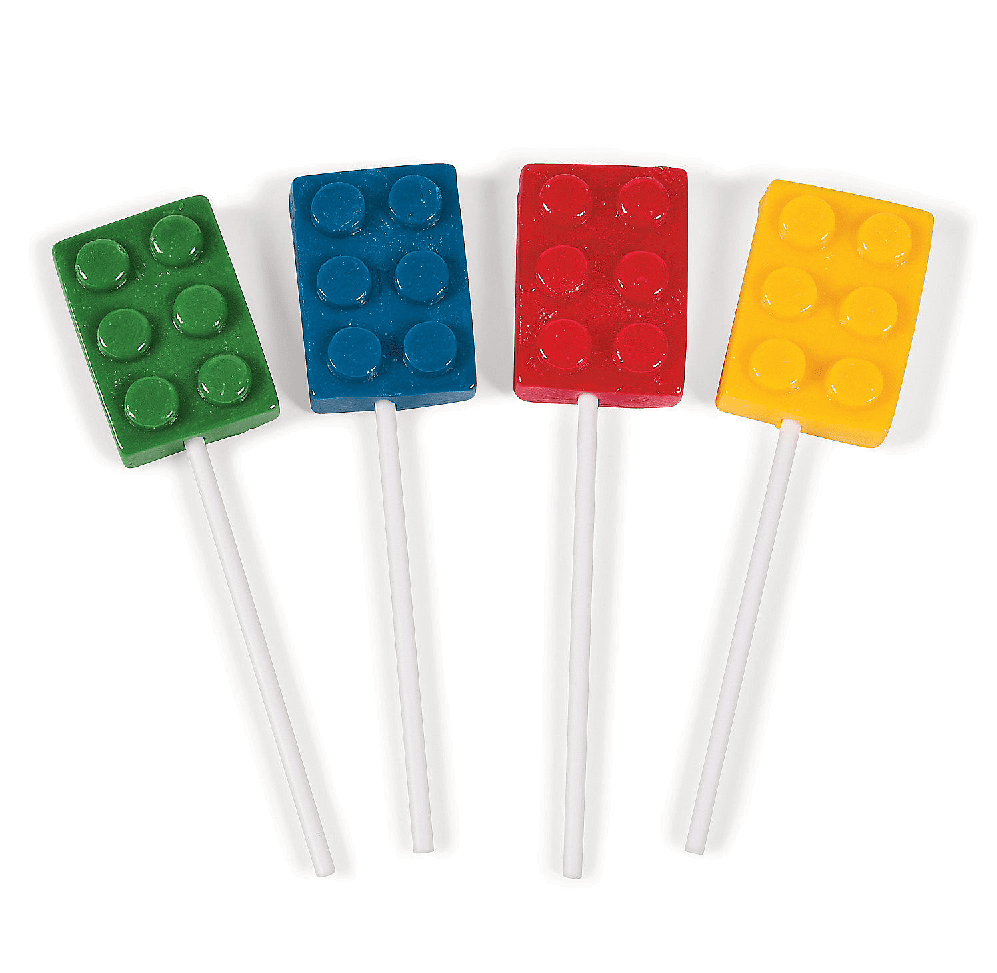 12-Pack Color Brick Lollipops - Building Block Candy, Assorted Flavors ...