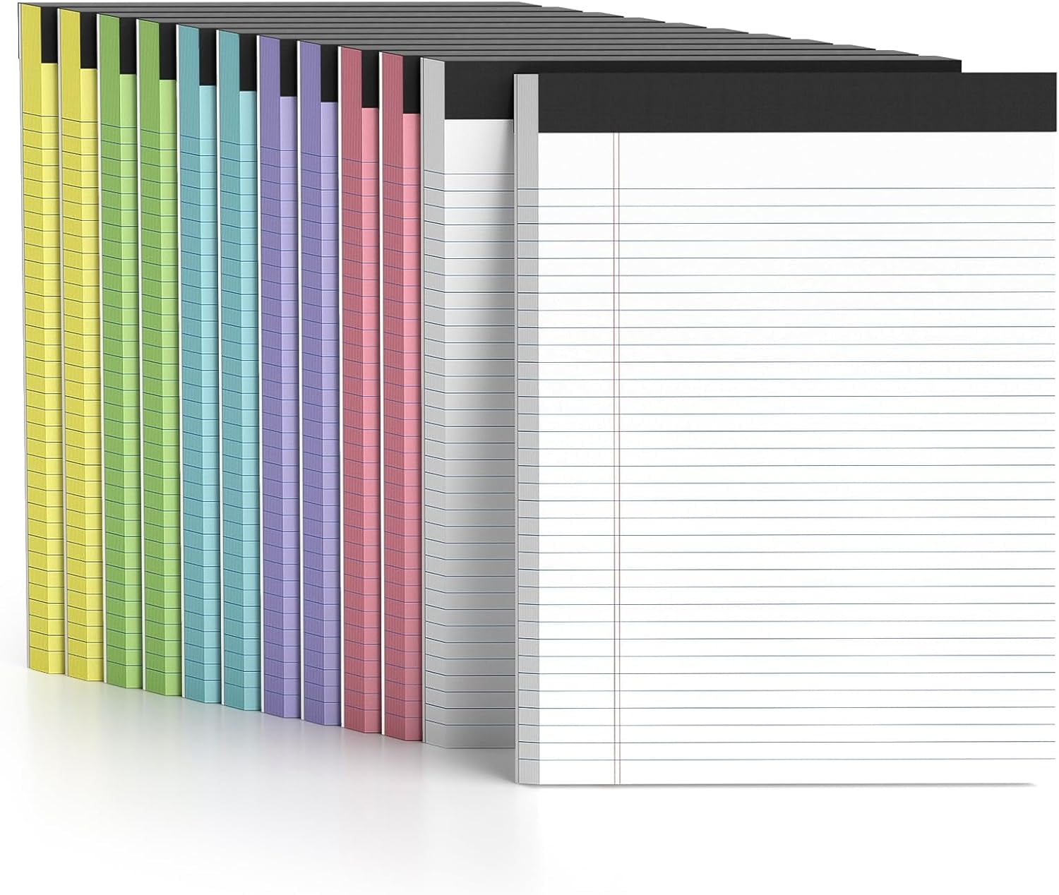 12 Pack Color Legal Pads 8.5 x 11 College Ruled Paper Note Pads Narrow ...