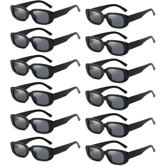 12 Pack Color Rectangle Sunglasses Bulk 90s Y2K Trendy Sun Glasses for ...