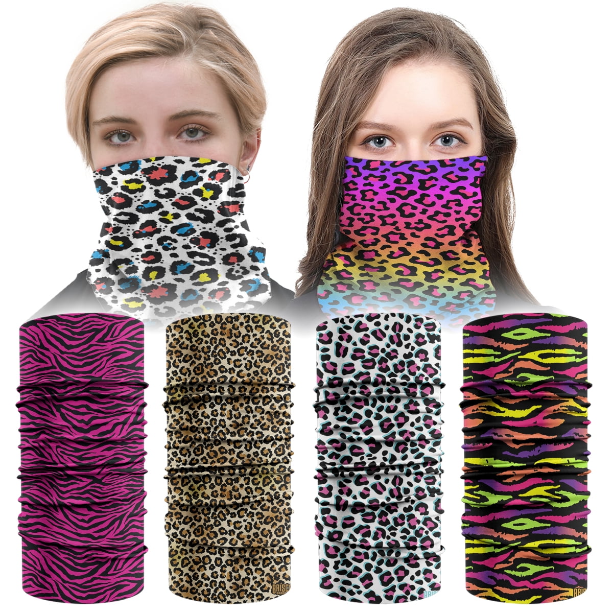 12 Pack Colorful Big Wild Cat Animal Print Neck Gaiter Face Cover ...