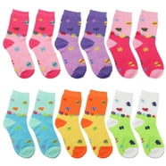 TeeHee Toddler Girls Fashion Cotton Crew Socks, 18 Pairs with Gift Box ...