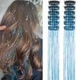 12-Pack Colorful Glitter Clip-In Hair Tinsel, 20 Inch Sparkle Hair ...