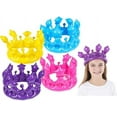 12 Pack- Colorful Inflatable Crowns - Size Kids/Small Adults. Princess ...