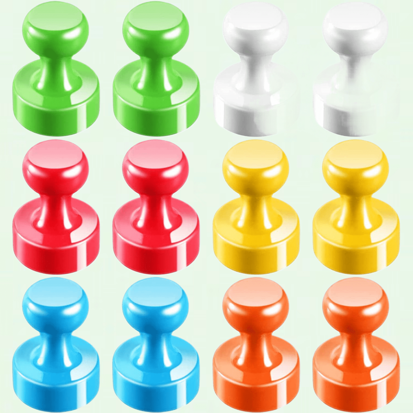 12-Pack Colorful Refrigerator Magnets - Heavy Duty Magnetic Push Pins ...
