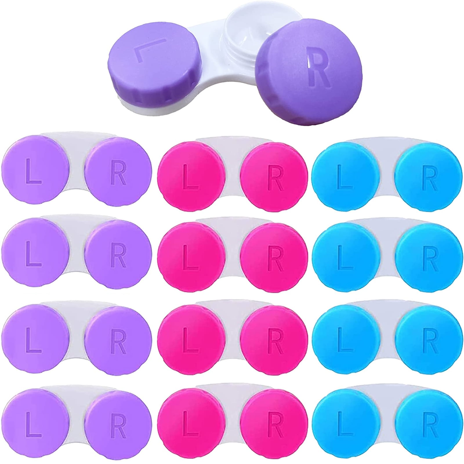 Walmart 12 Pack Multicolored Travel Size Contact Lens Case Box Holder ...