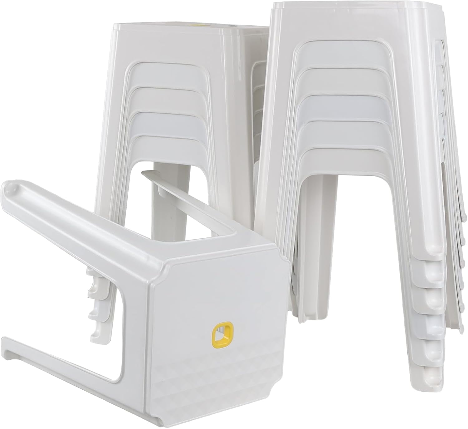 12-Pack Commercial Plastic Stackable Stools, High Stool Chair Plastic ...