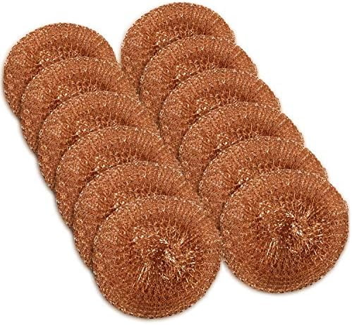 12 Pack Copper Coated Scourers by – Scrubber Pad Used for Dishes, Pots ...