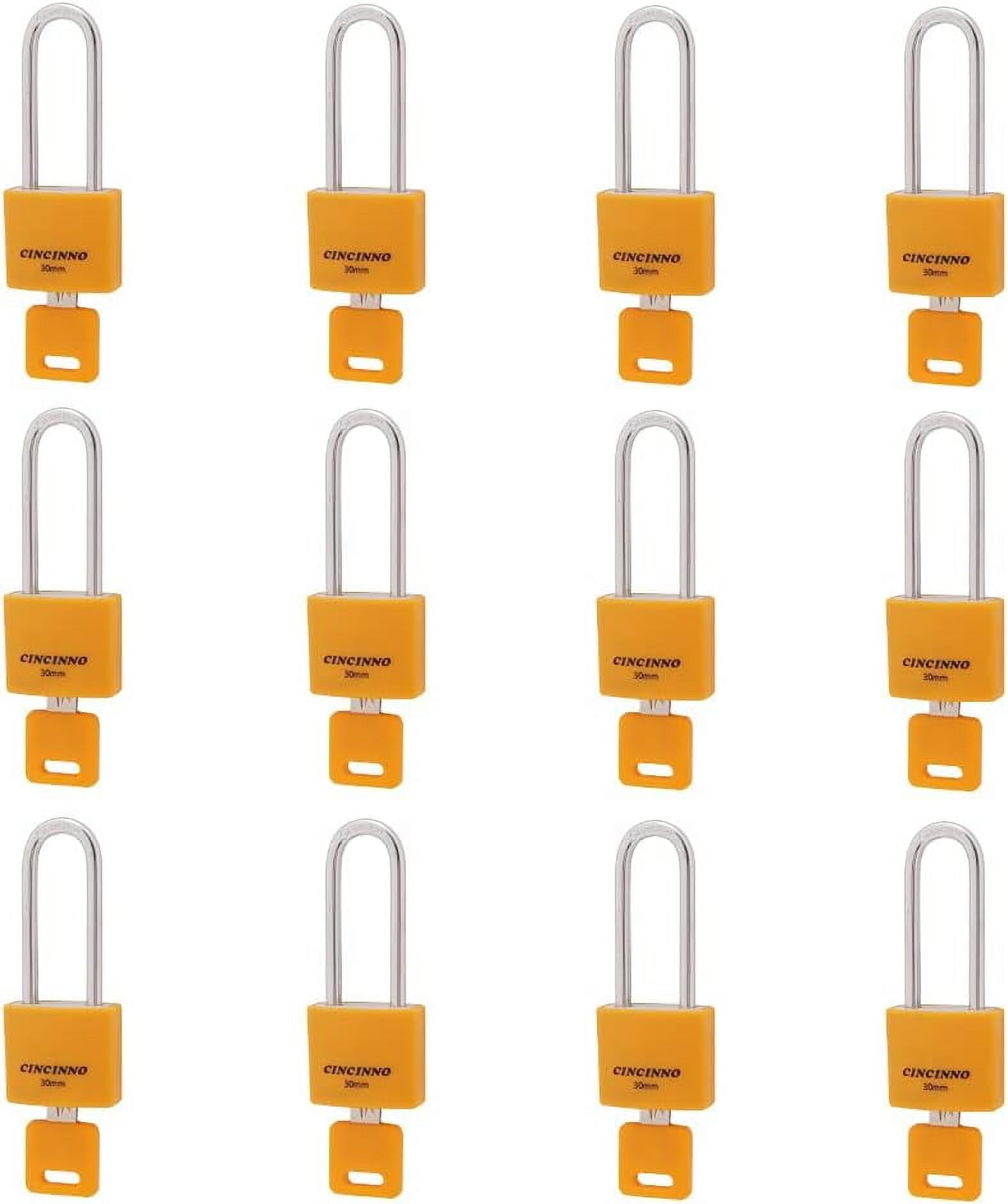 12 Pack Covered Aluminum Padlocks Keyed Alike, Small Padlock with 1-1/4 ...