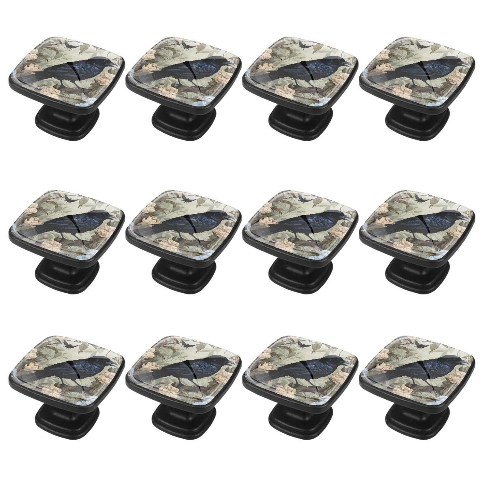 12 Pack Crow Kitchen Cabinet Square Knob Cabinet Hardware for Dresser ...