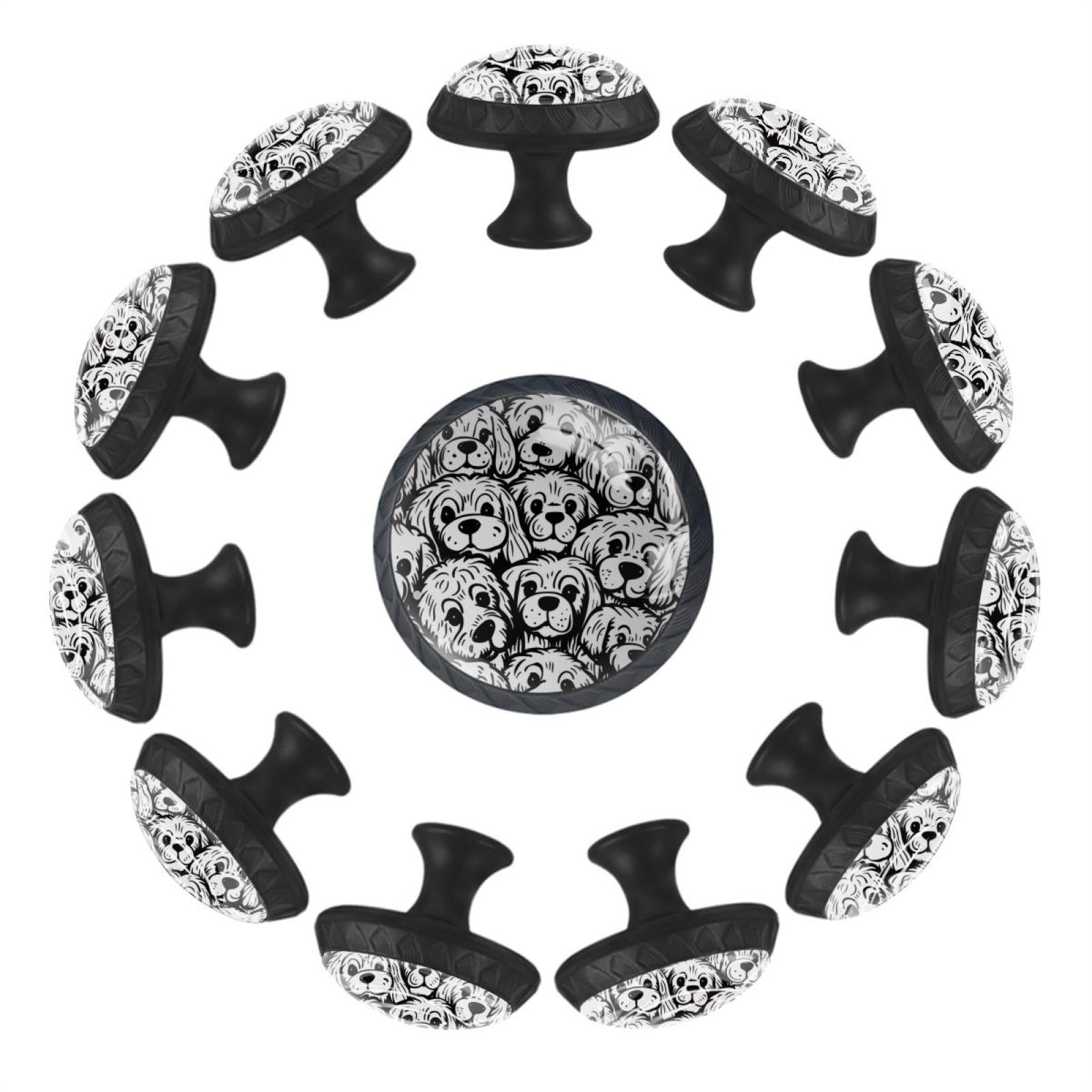12 Pack Cupboard Knobs Crystal Clear Glass Cabinet Pulls, Round Knobs ...