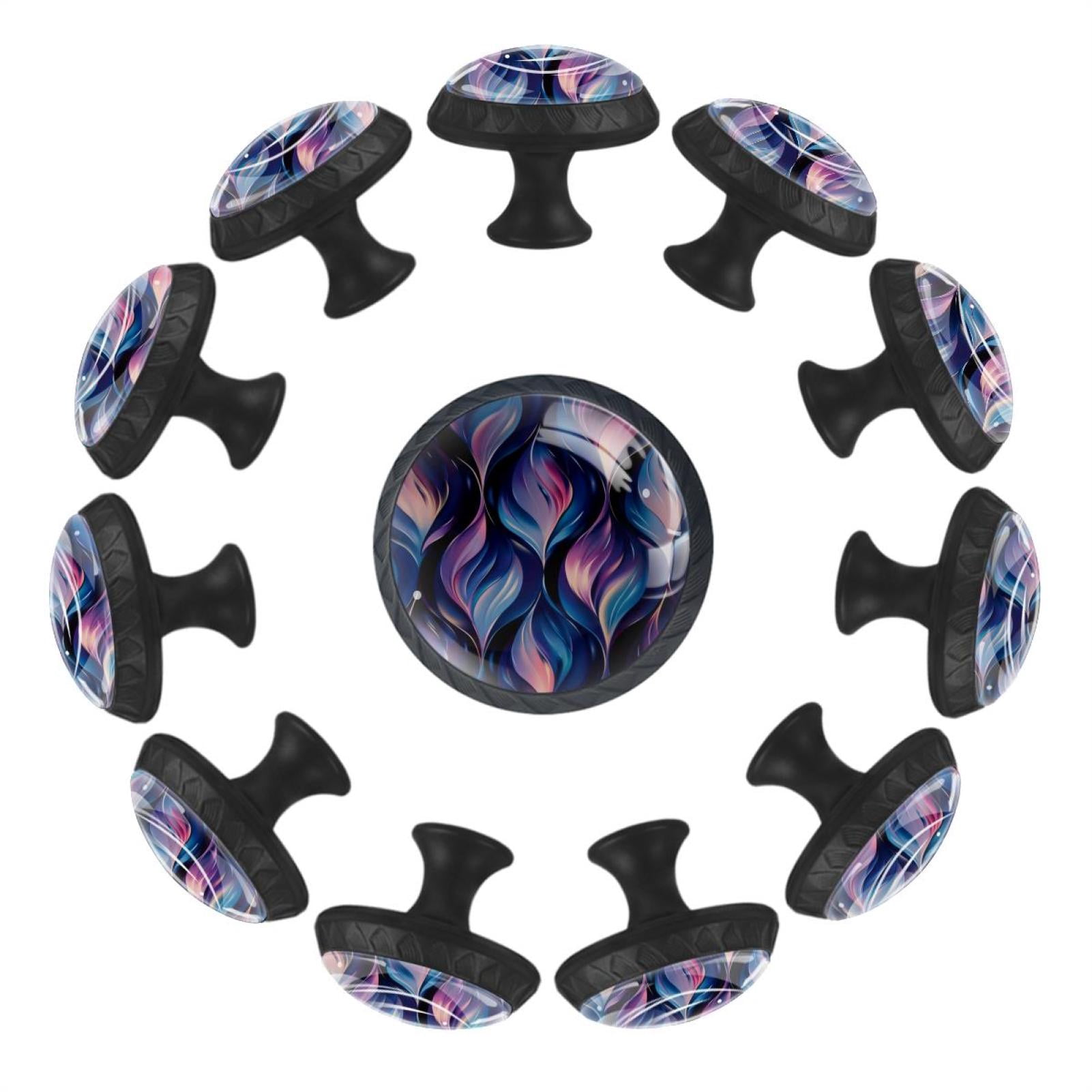 12 Pack Cupboard Knobs Crystal Clear Glass Cabinet Pulls, Round Knobs ...