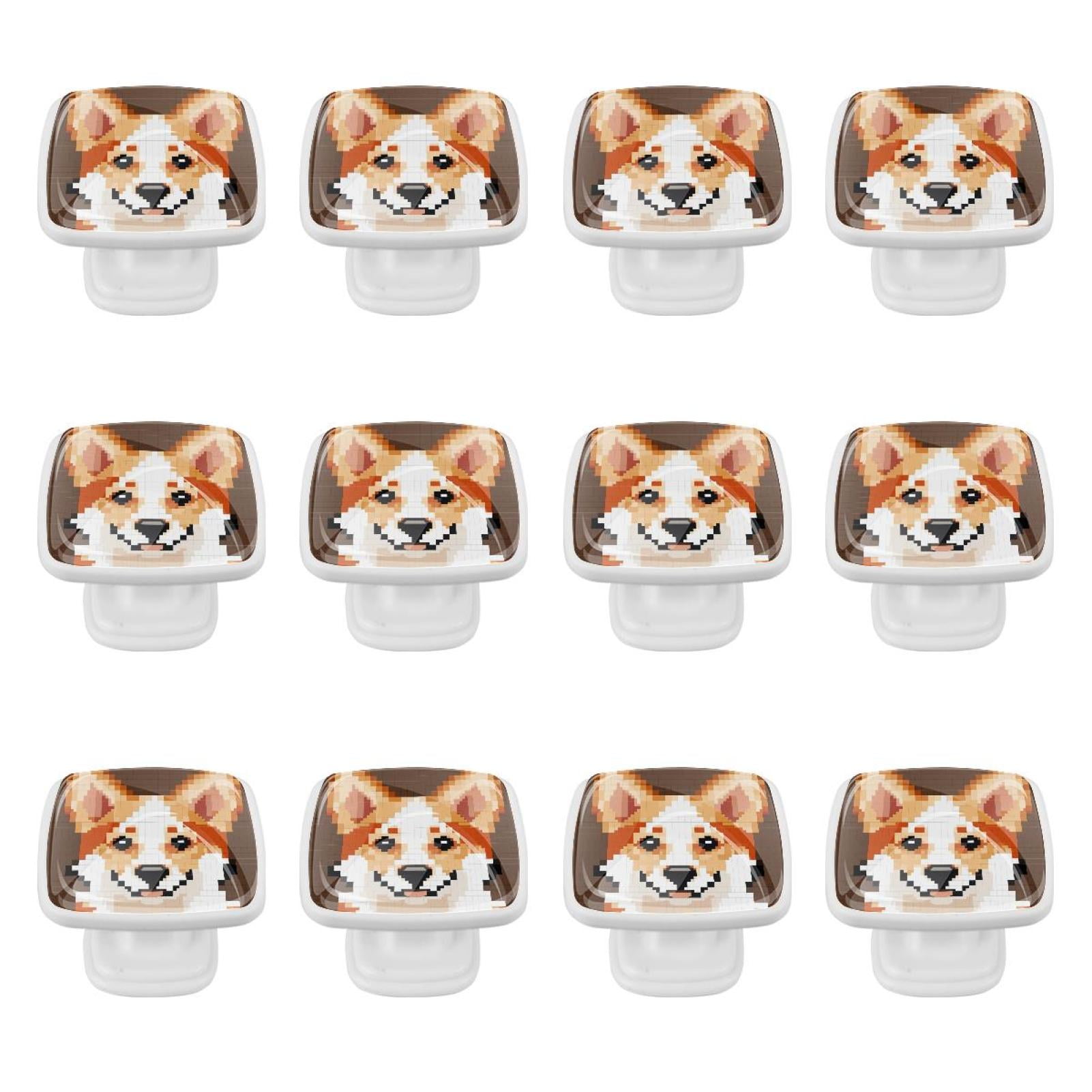 12 Pack Cute Dog Kitchen Cabinet Square Knob Cabinet Hardware for ...