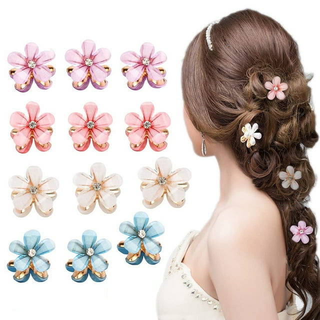 12 Pack Cute Flower and Pearl Hair Clips for Women and Girls, Anti-slip ...
