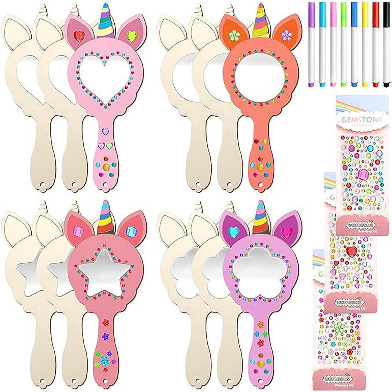 12 Pack DIY Paint Your Own Wooden Craft Kit For Kids Girls Art ...