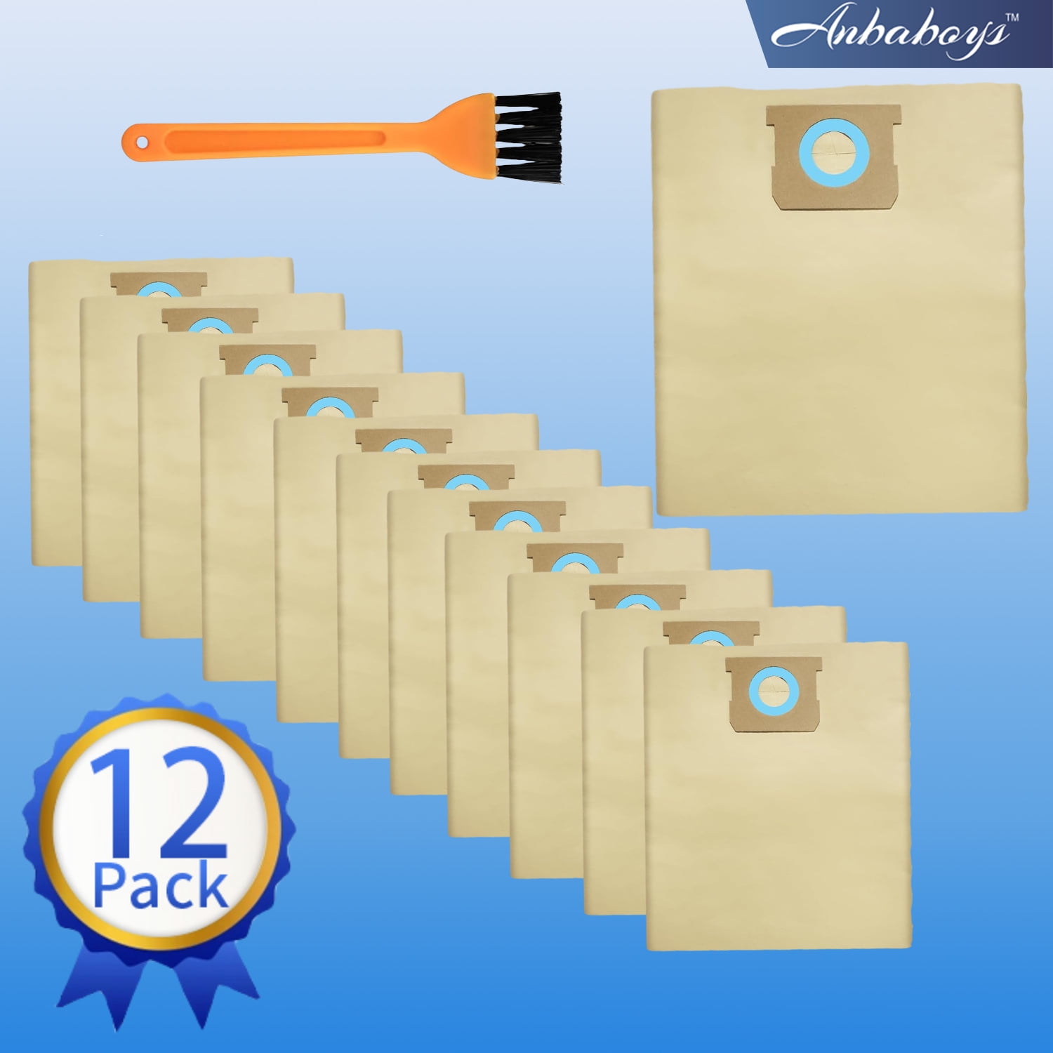 12 Pack DXVA19-4102 Shop Vac Bags Replacement Filter Bags Compatible ...