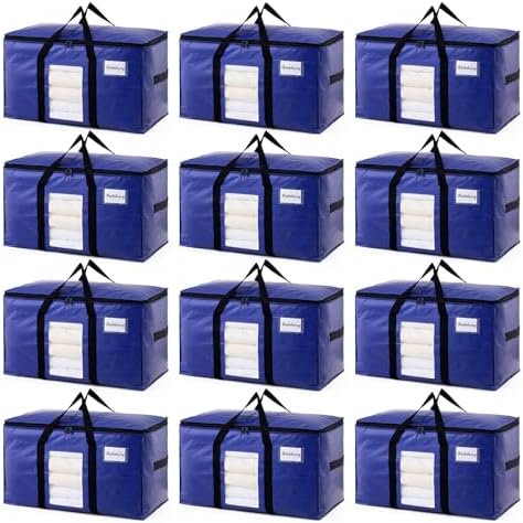 12 Pack Dark Blue Extra Large Moving Bags, Heavy Duty Totes with ...