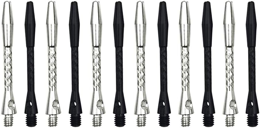12/Pack Dart Shafts in Black White 2BA Metal Accessories Harrow Stems ...