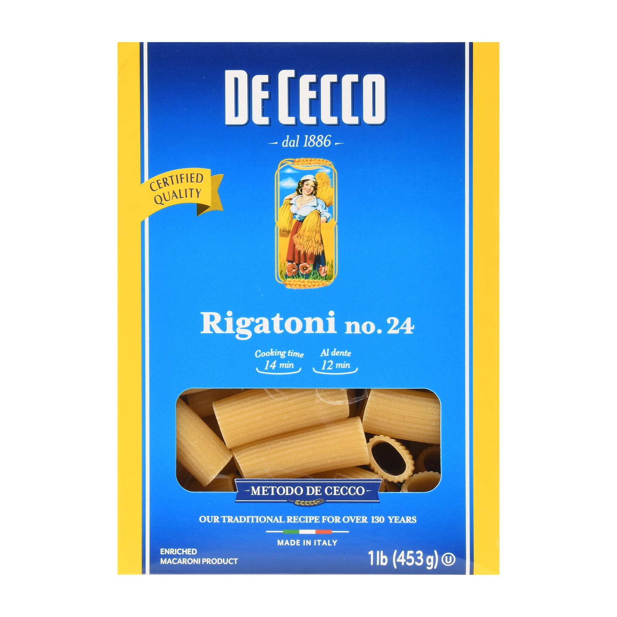 (12 Pack)De Cecco Pasta Pasta Rigatoni, 16 oz. - Walmart.com