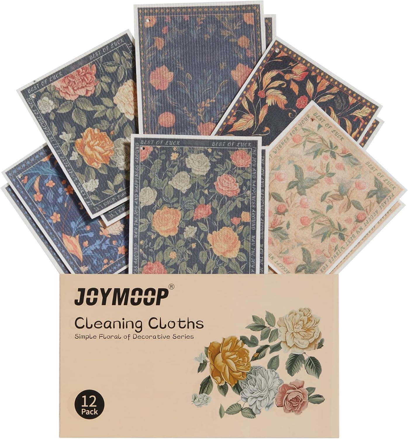 12 Pack Decorate Cleaning Cloth (Simple Floral of Decorative Series ...