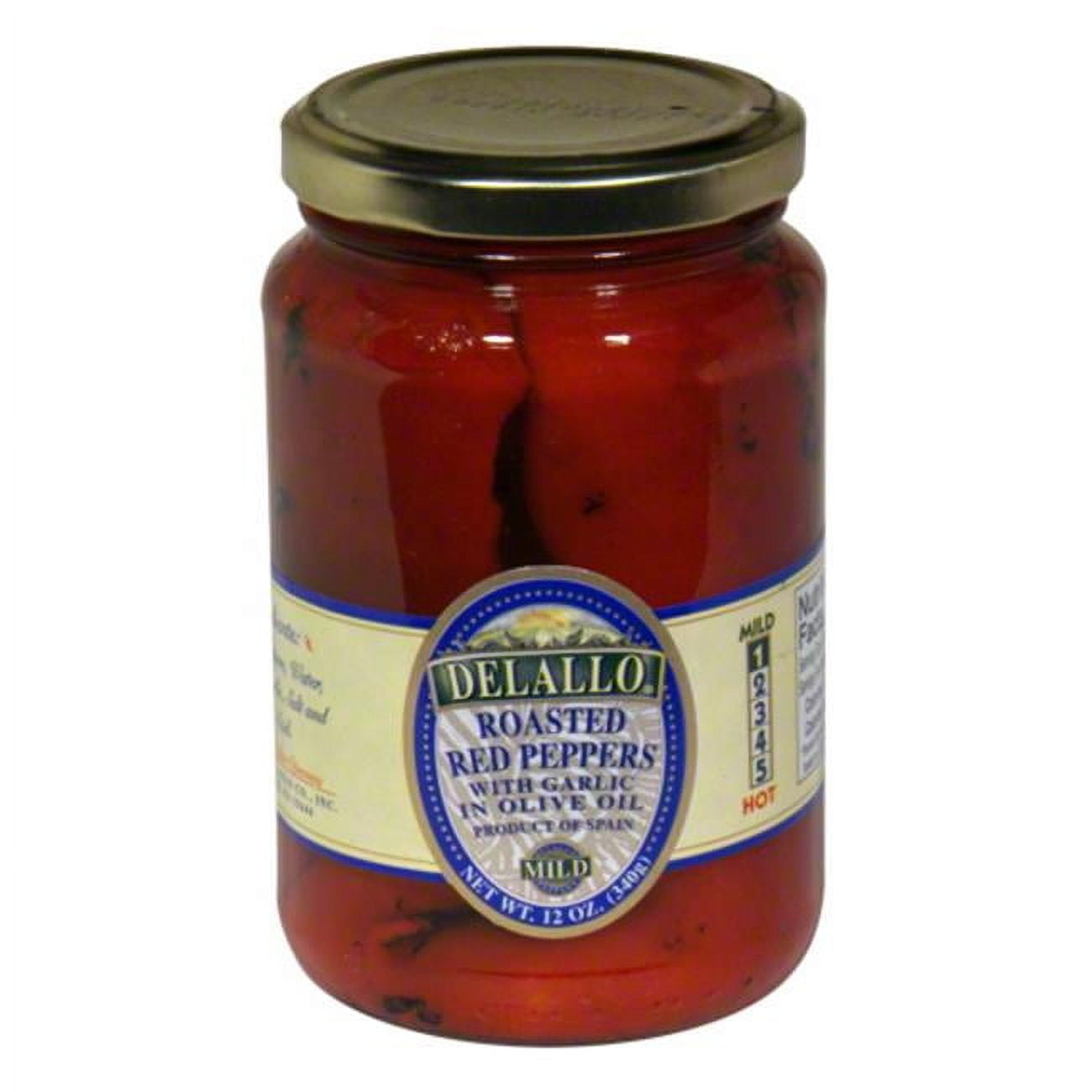 (12 Pack) Delallo Roasted Red Peppers with Garlic & Olive Oil, 12 oz ...