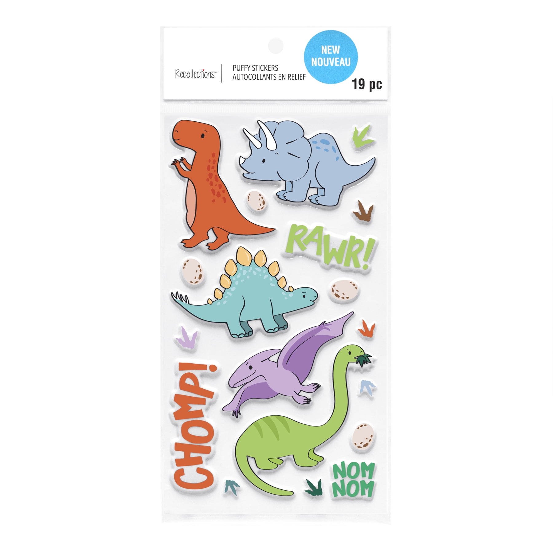 12 Pack: Dino Puffy Stickers by Recollections™ - Walmart.com