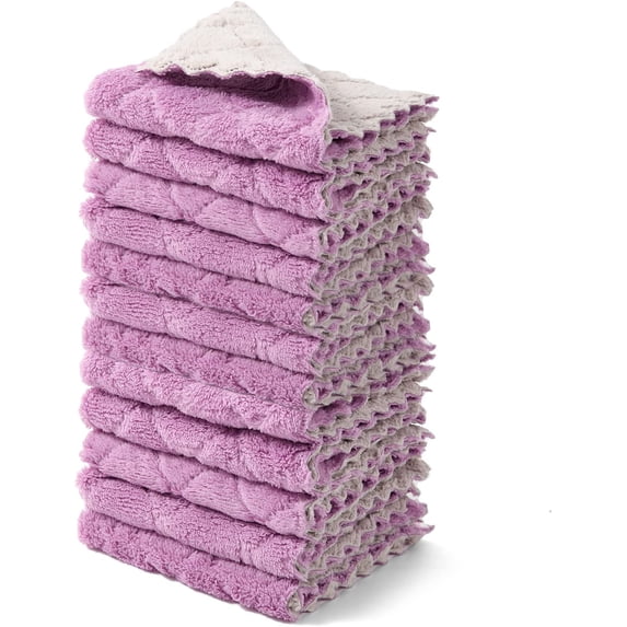 12 Pack Dish Towels, 10x10 in Premium Dish Cloths, Super Absorbent ...