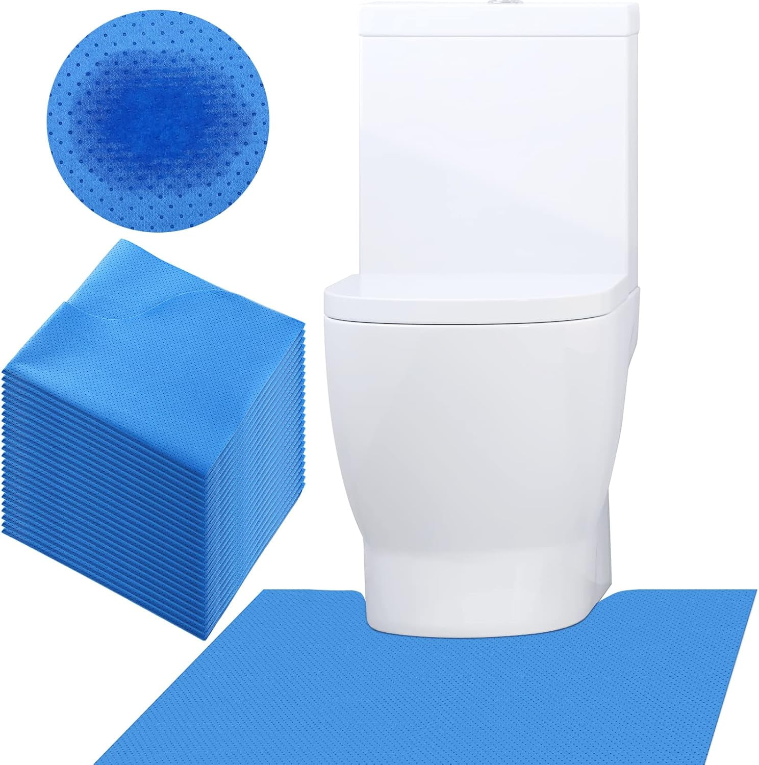 12 Pack Disposable Toilet Mats,Super Absorbent Toilet Floor Protector ...