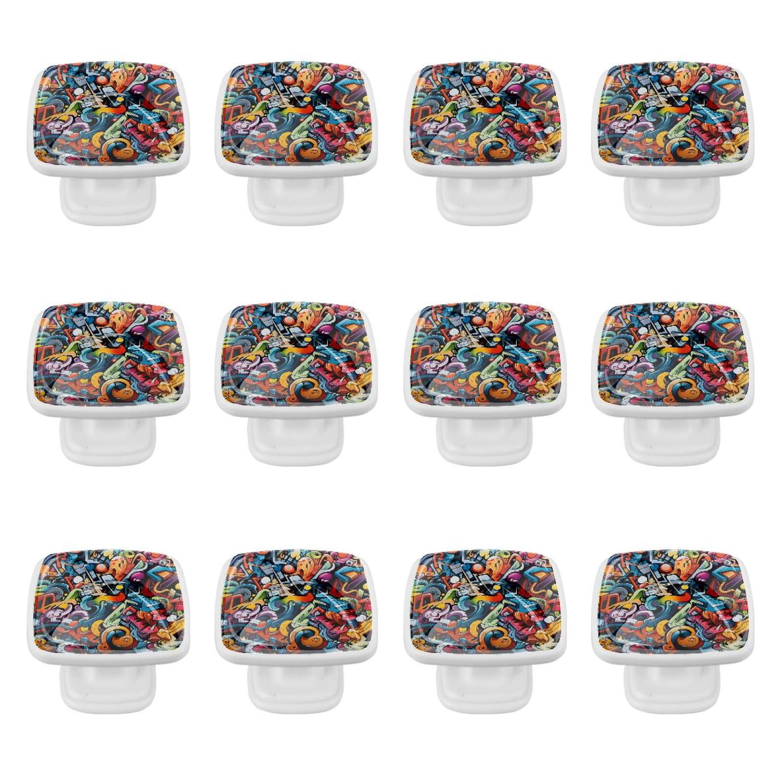 12 Pack Doodle Kitchen Cabinet Square Knob Cabinet Hardware for Dresser ...