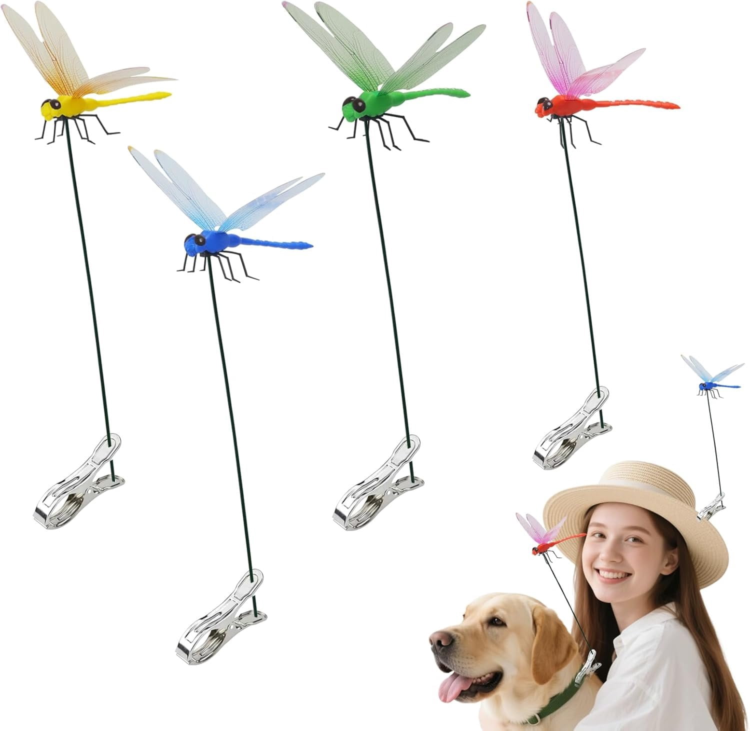 12 Pack Dragonfly Clip, Outdoor Dragon Fly Decor Clip Dragonfly for ...