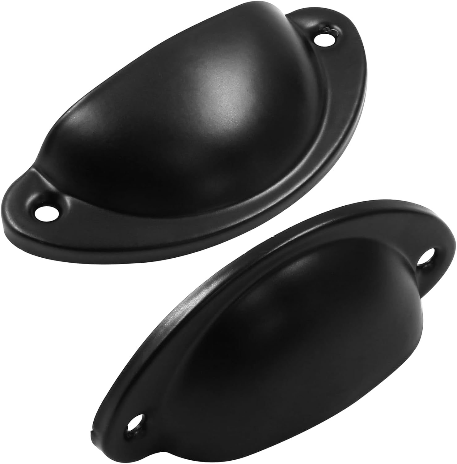 12 Pack Drawer Cup Pulls 2.5 Inch Hole Centers, Black Cabinet Pull ...