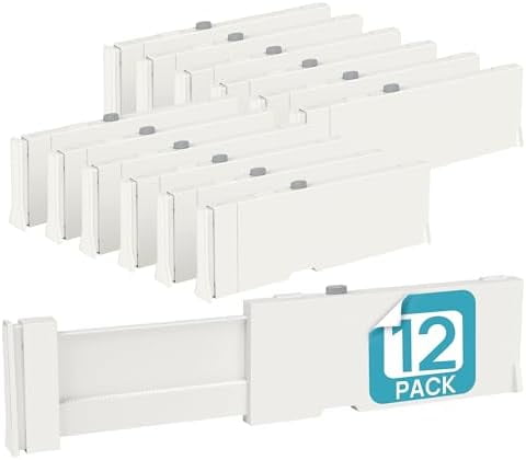 12 Pack Drawer Dividers for Clothes,Adjustable Expandable Dresser ...