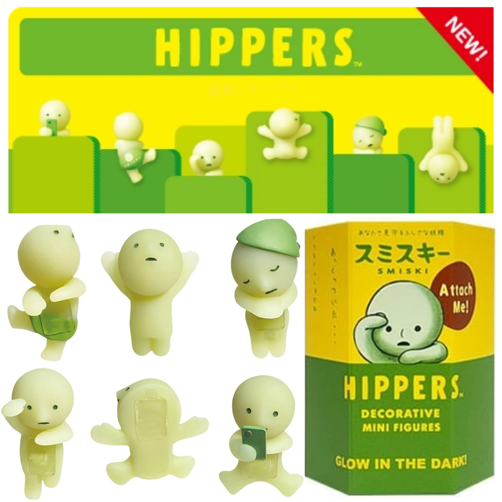 12 Pack Dreams Smiski HIPPERS Series Blind Box - Glow in The Dark ...