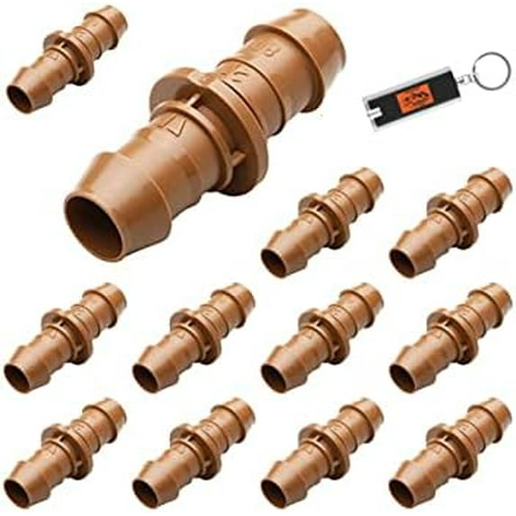 12 Pack Drip Line Irrigation Fittings for 1/2” Drip Line Hose Tubing ...