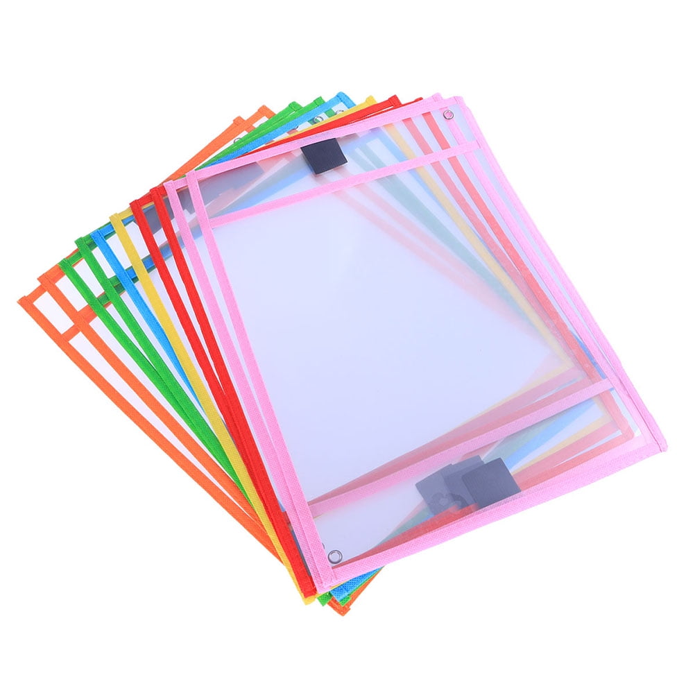 Amosfun document protectors Dry Erase Pockets PVC Random Color for ...