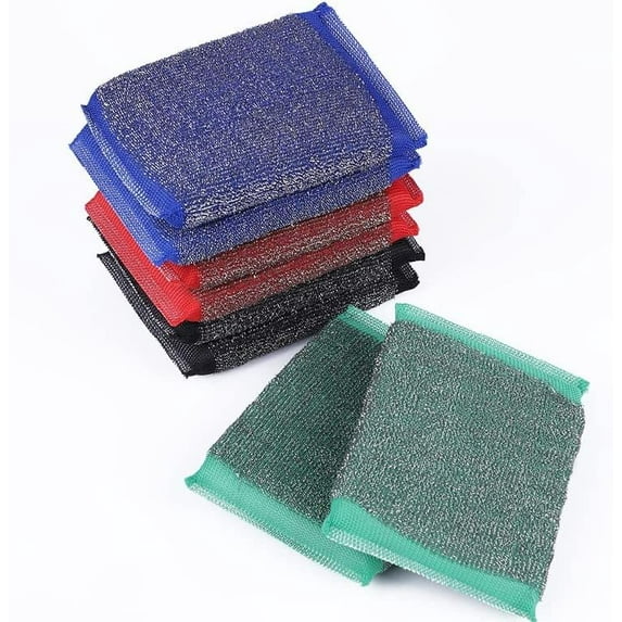 12 Pack Durable Scrub Scouring Sponge Pads for Dishwashing & Washing ...
